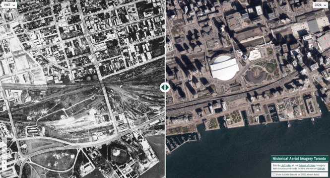 Creating a webpage for viewing historical aerial imagery in Toronto ...